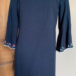 THML | Dresses | Thml Size Small Black Embroidered Floral Shift Shirt ...